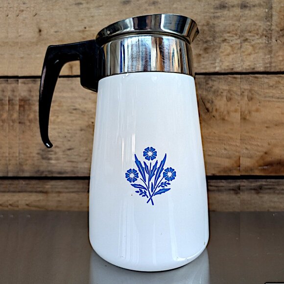 Corningware | Kitchen | Corning Ware Blue Cornflower 9 Cup Coffee Pot ...